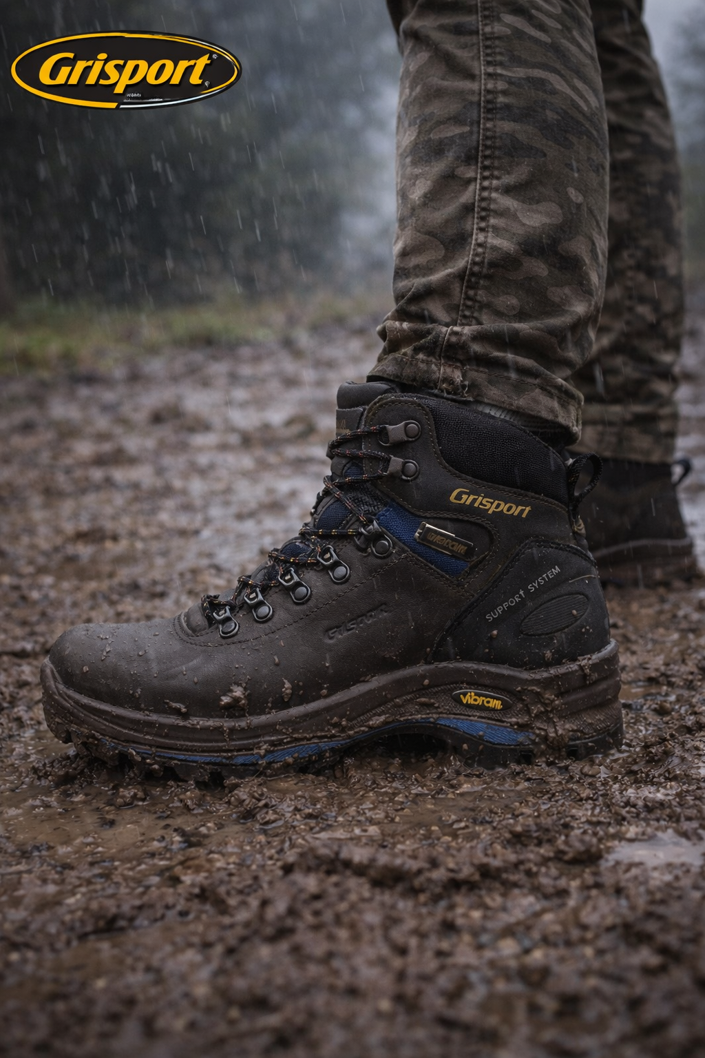 Ορειβατικό Μποτάκι Grisport Vibram Αδιάβροχο Καφέ / κωδ. 12833